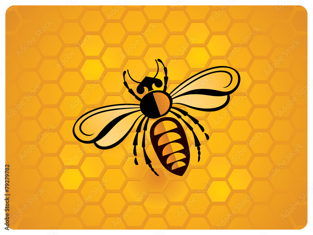 Bee, schematic icon Stock Vector | Adobe Stock