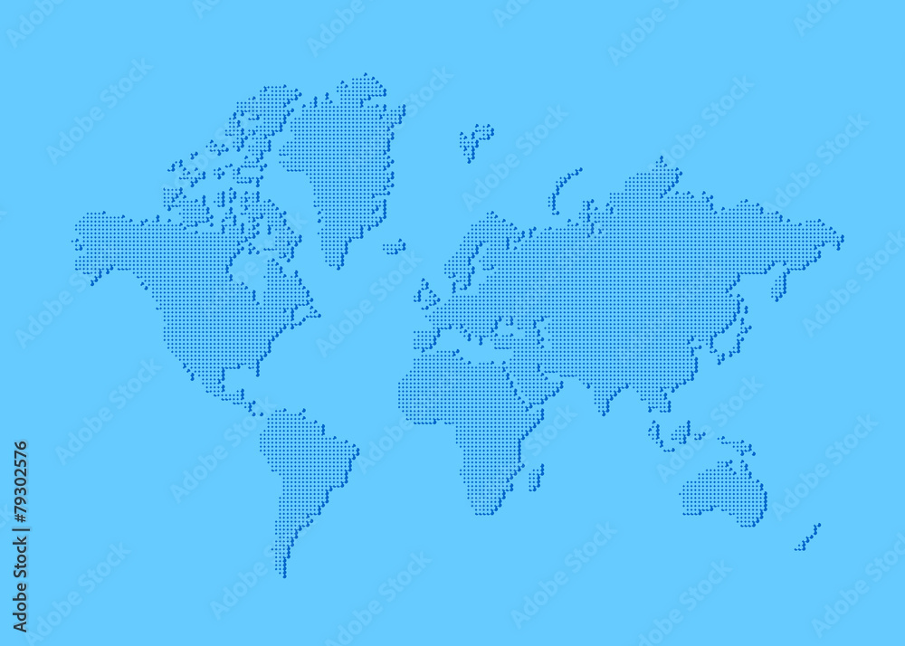 Dotted world map made of rounded rectangles. Stock Vector | Adobe Stock