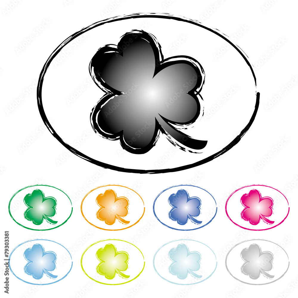 set of grunge clover sign Stock Vector | Adobe Stock