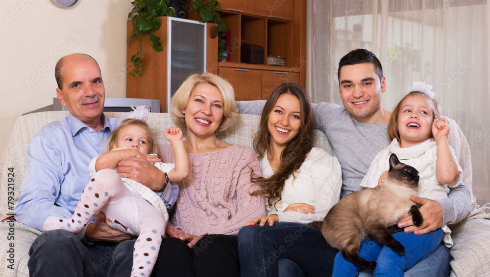 family with grand children Stock Photo | Adobe Stock