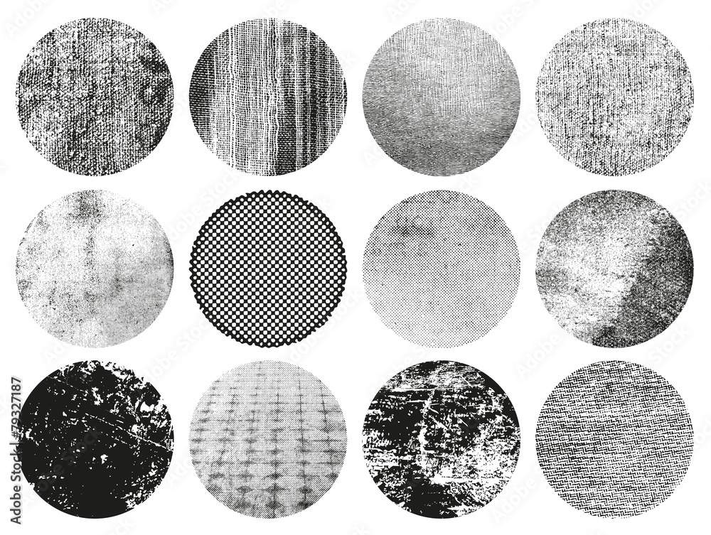 set of 12 highly detailed circular vector textures Stock Vector | Adobe ...
