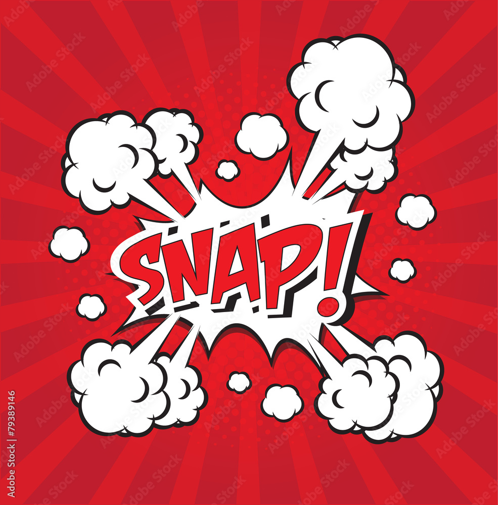 SNAP! wording sound effect set design for comic background Stock Vector ...