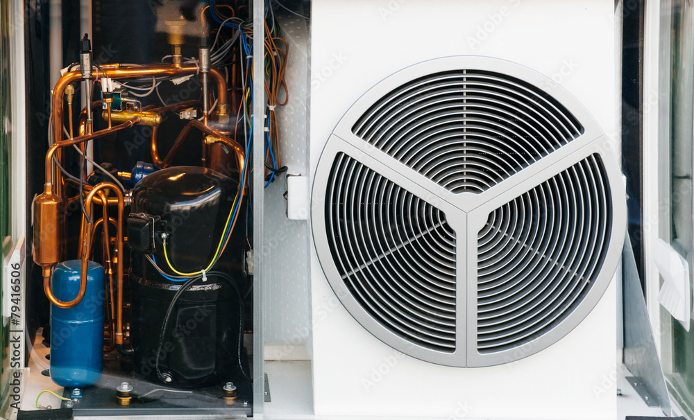 AC Air conditioning unit with transparent front face Stock Photo ...