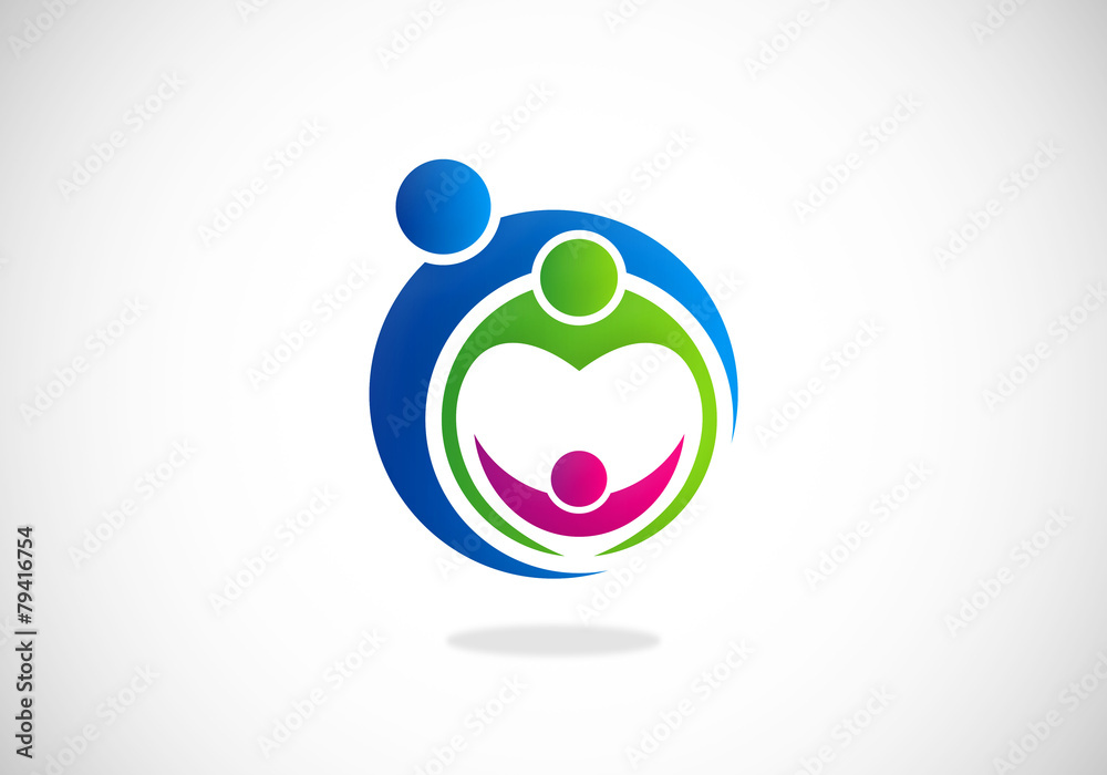 family connect people vector logo Stock Vector | Adobe Stock