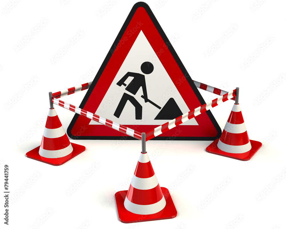 Baustelle Sperrung Stock-Illustration | Adobe Stock