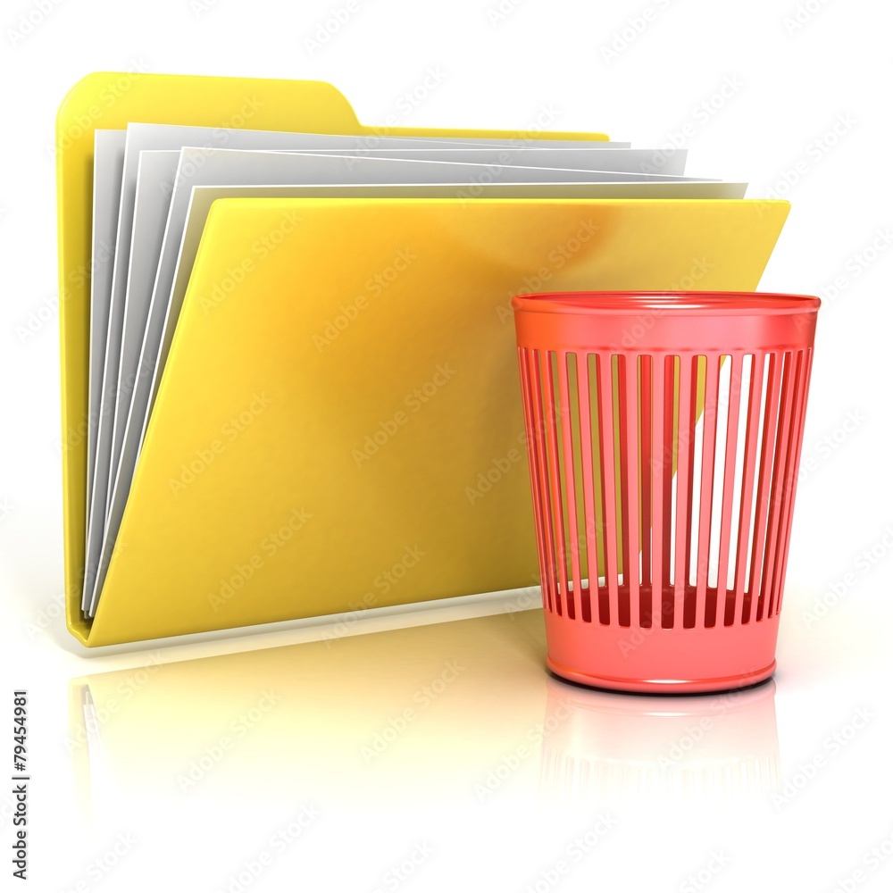 Empty red recycle bin folder icon, 3D render illustration Stock ...