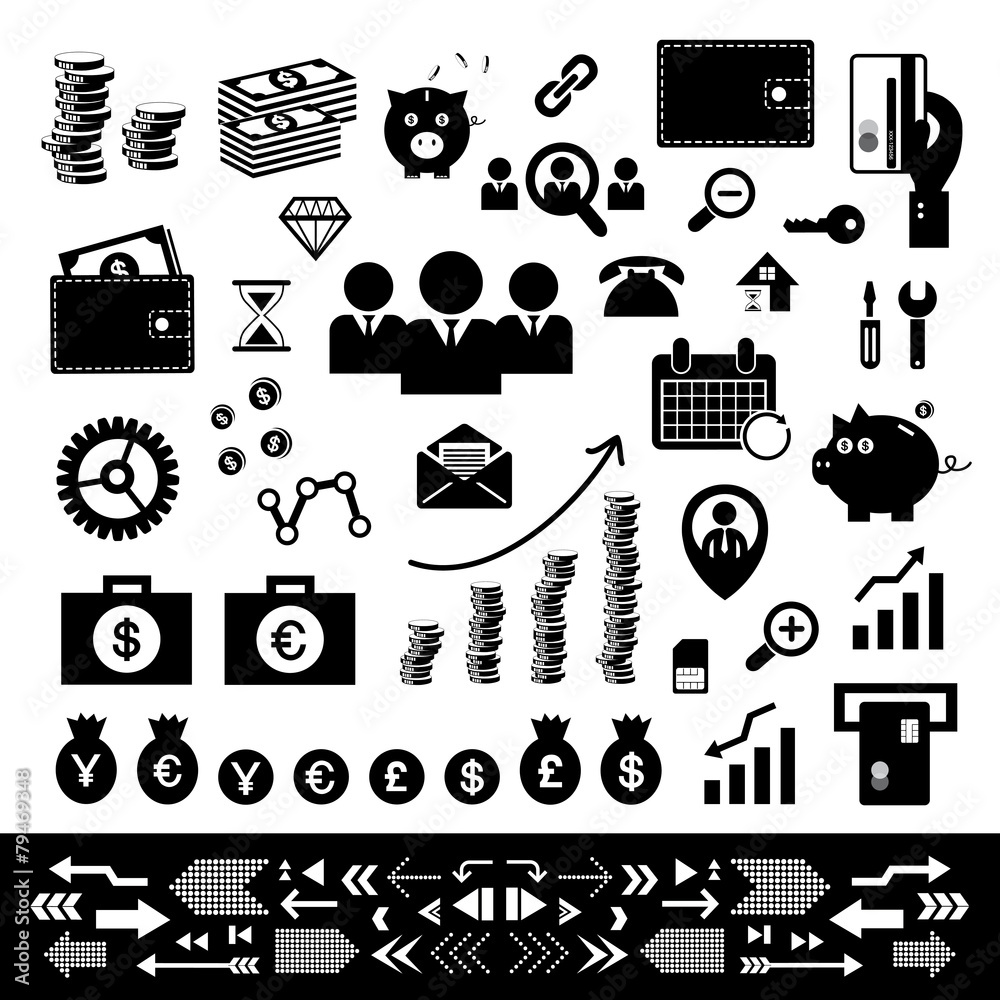 money and financial icon set Stock Vector | Adobe Stock
