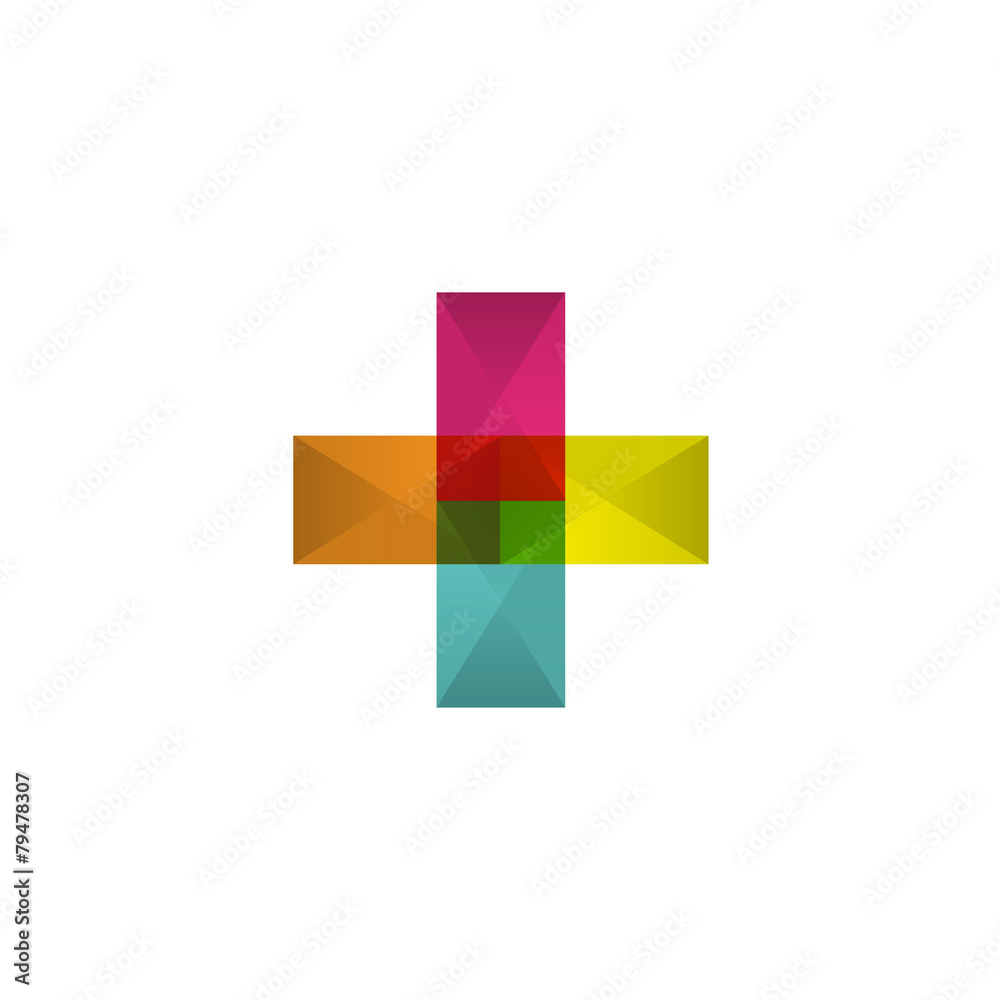 Colorful plus. Symbol. Stock Vector | Adobe Stock