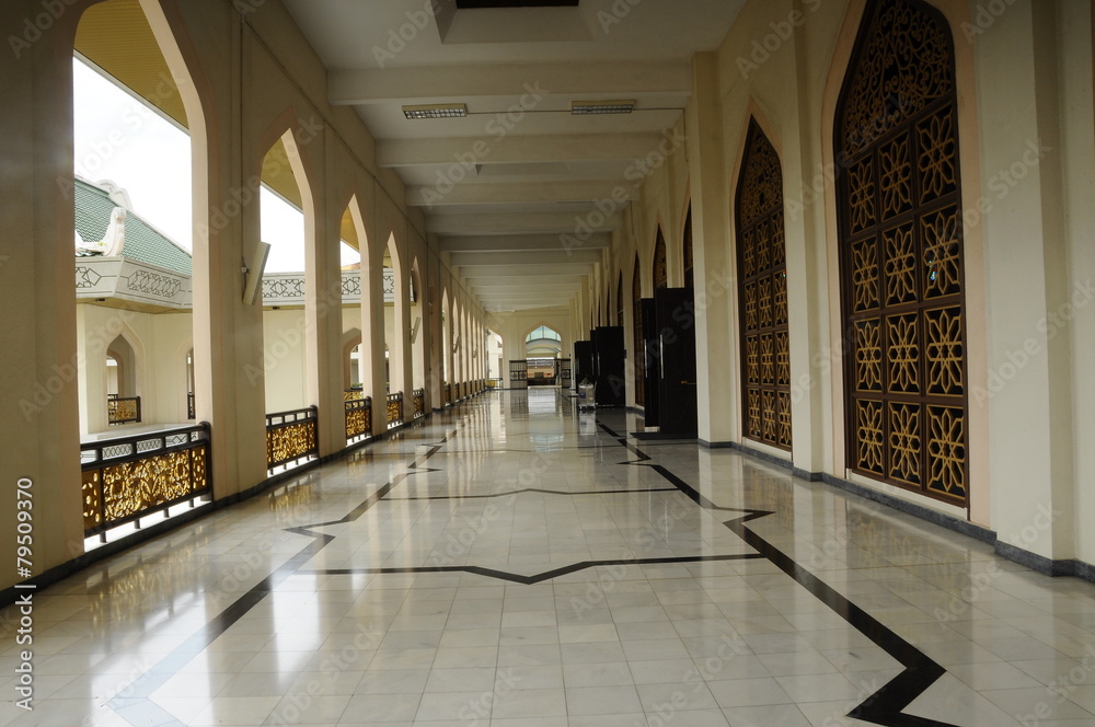 Corridor of Al Azim Mosque in Malacca, Malaysia Stock Photo | Adobe Stock