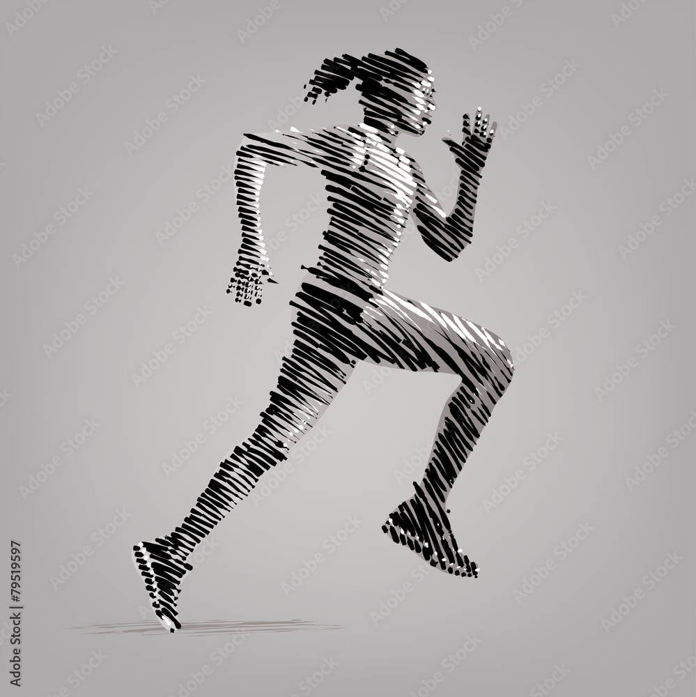 Running Woman Drawing