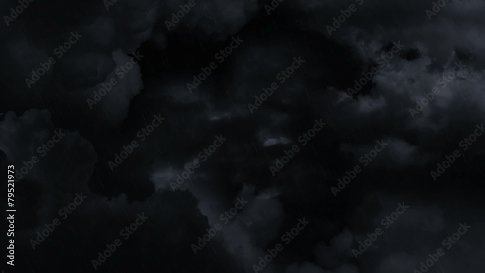 Lightning and rain In Storm Clouds. 4K Stock Video | Adobe Stock