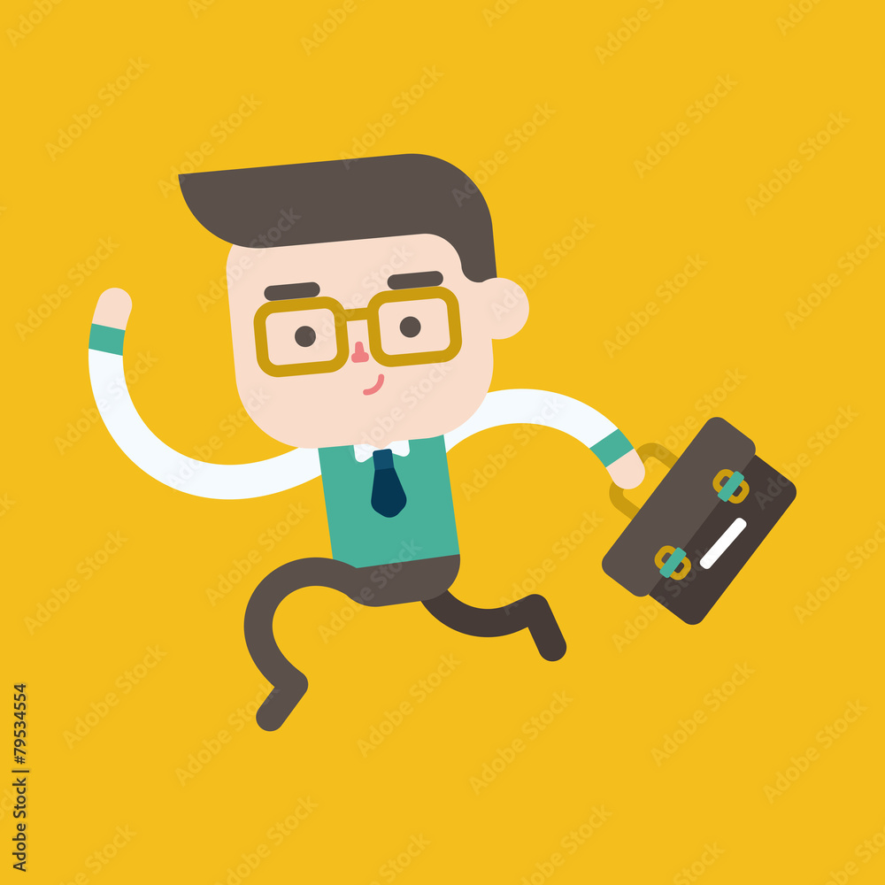 Character illustration design. Businessman going to work cartoon Stock ...