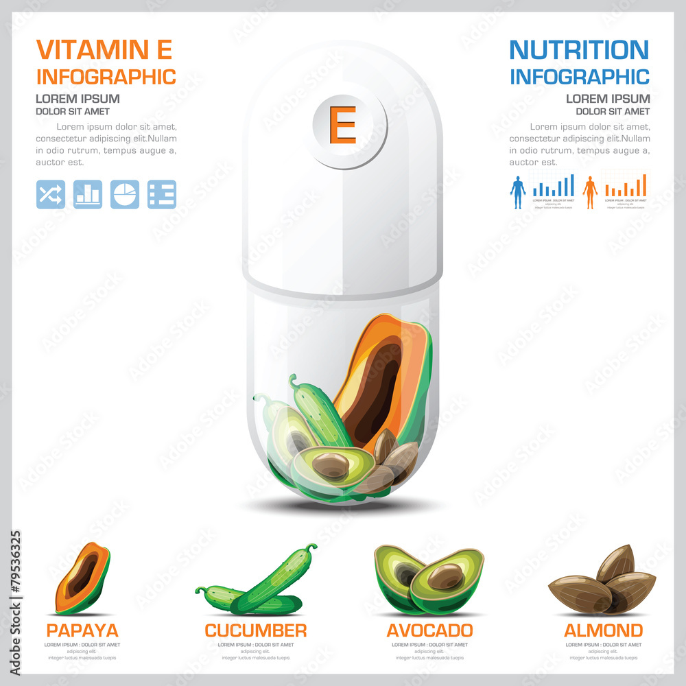 Vitamin E Chart Diagram Health And Medical Infographic Stock Vector ...