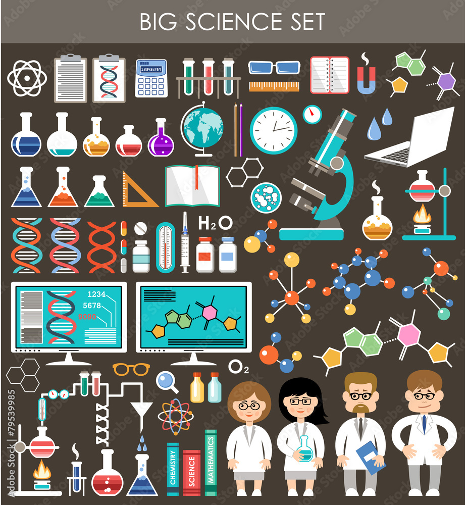 Big science set. Infographics. Stock Vector | Adobe Stock
