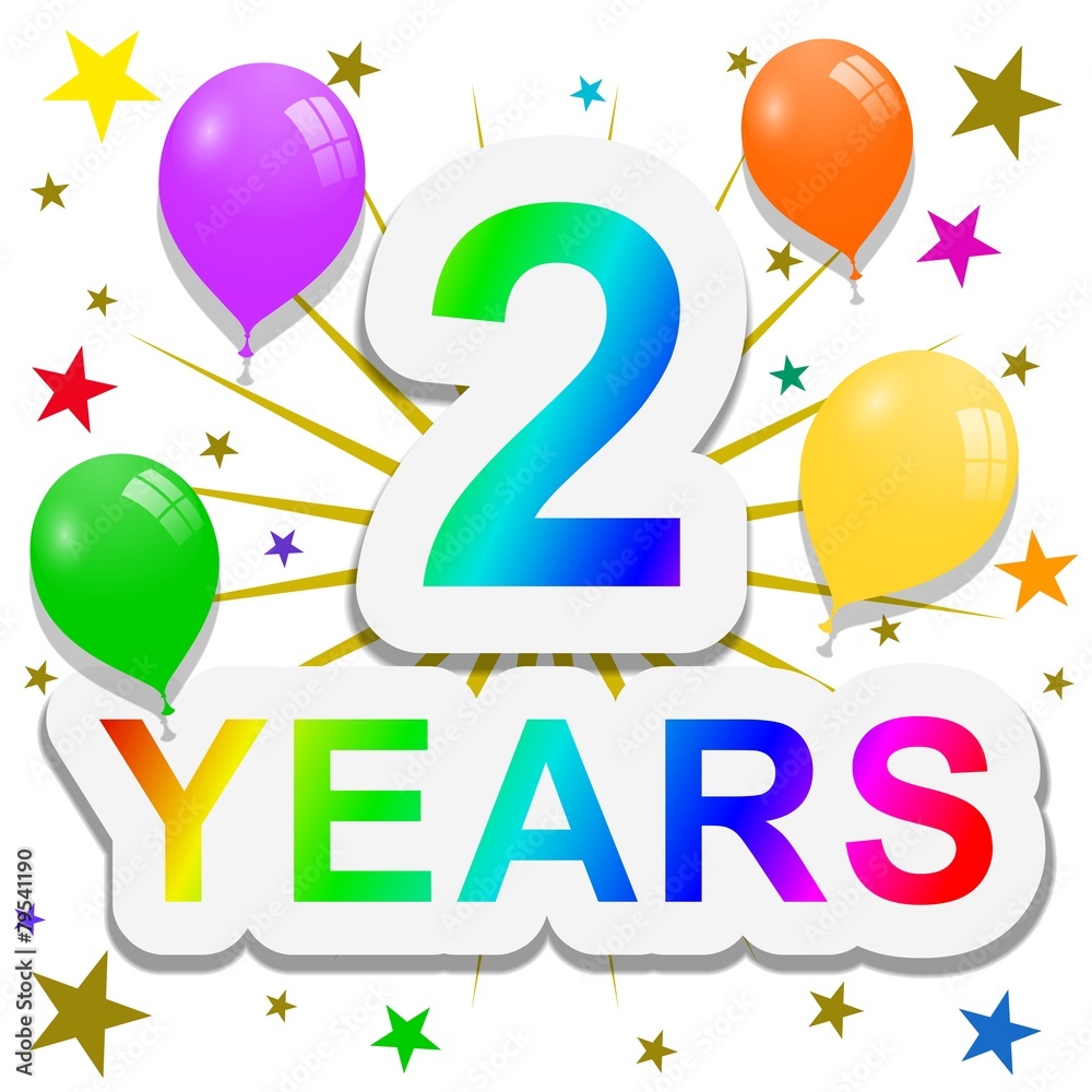 2 Years anniversary Illustration Stock | Adobe Stock
