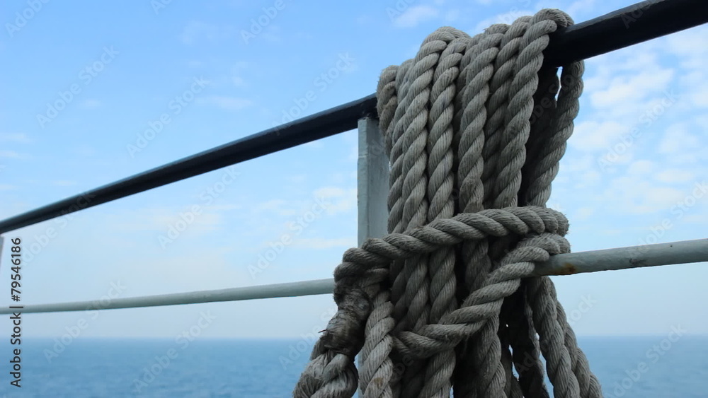 ship rope hanging on the fence Stock Video | Adobe Stock