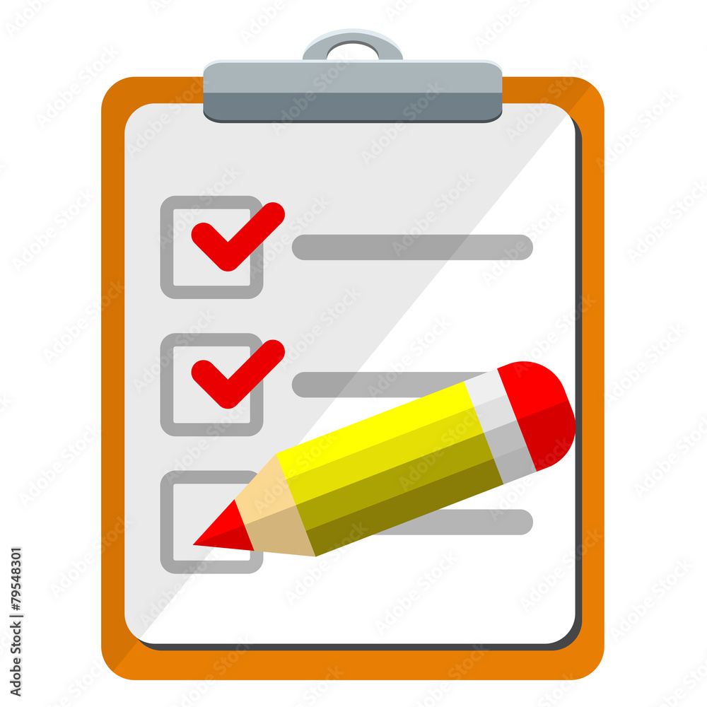 Icono clipboard con checklist ilustración de Stock | Adobe Stock