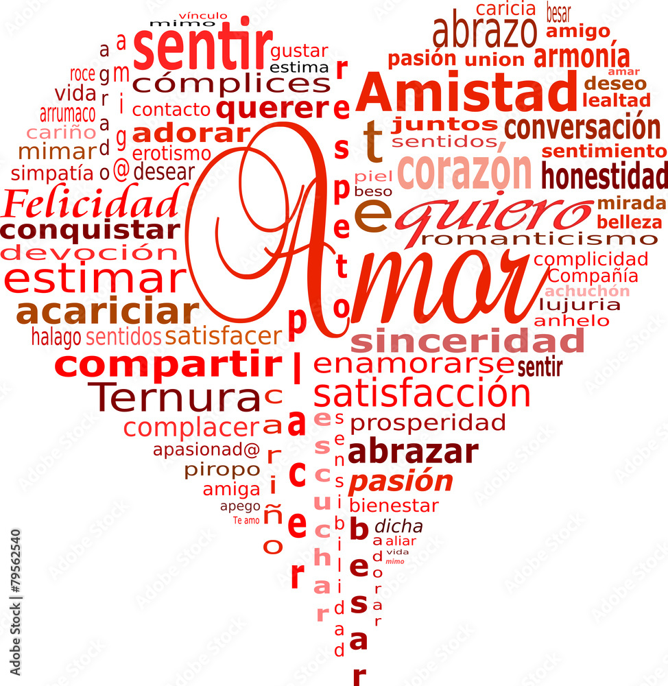 Amor nube de palabras Stock Illustration | Adobe Stock
