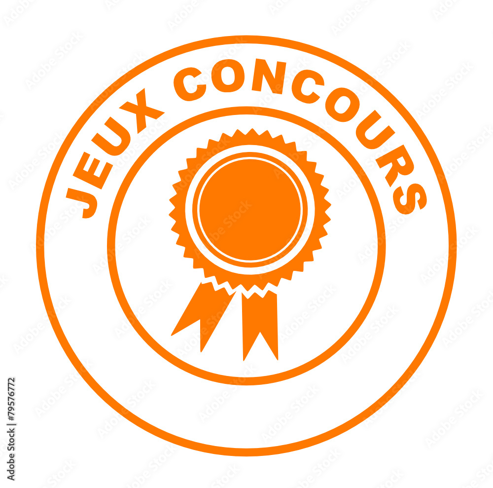 jeux concours sur bouton web rond orange Stock Vector | Adobe Stock