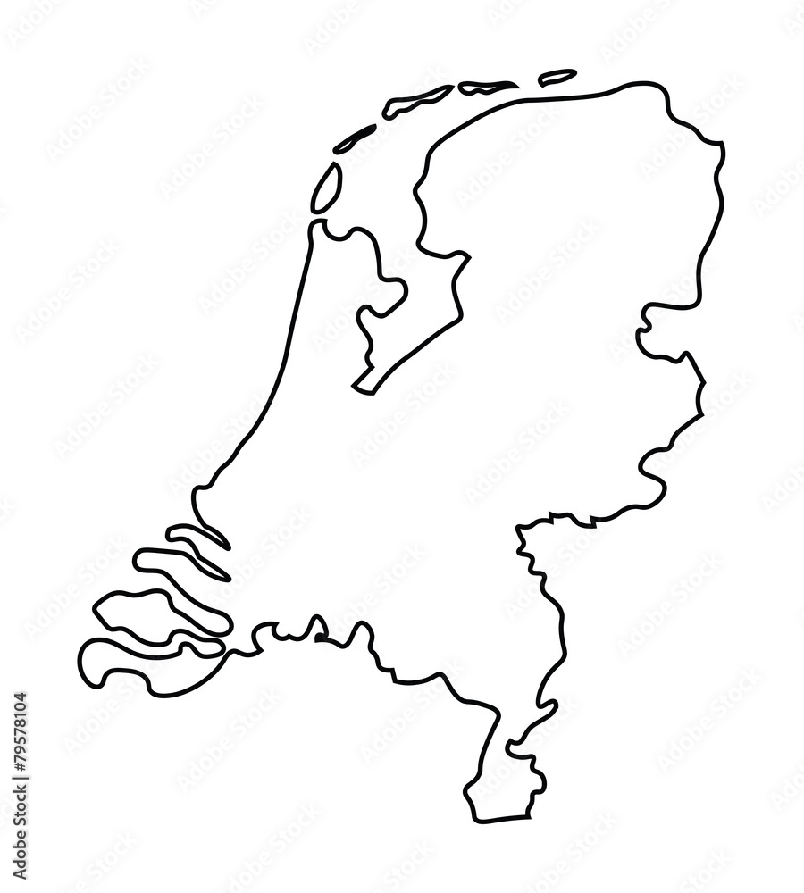 black abstract map of Netherlands map Stock Vector | Adobe Stock