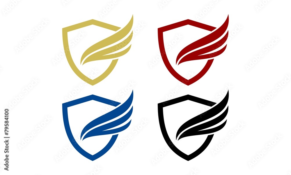 Shield Wings Vector Logo Illustration Design Template Stock Vector ...