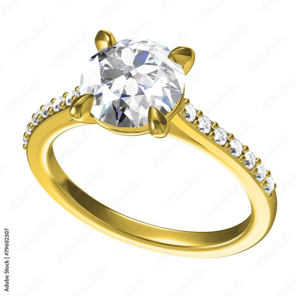 The beauty diamond ring.Vector illustration. Stock Vector | Adobe Stock