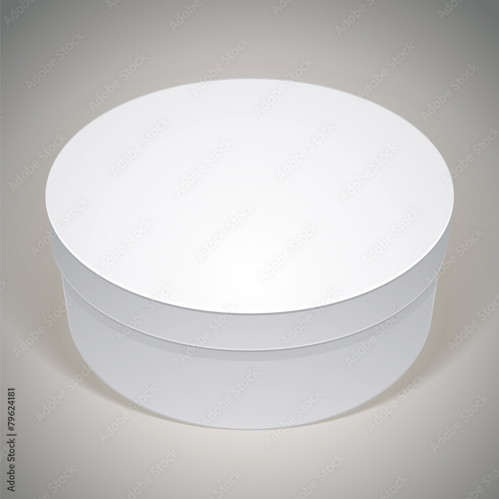 Vector blank round box, template for your package design, put yo Stock ...