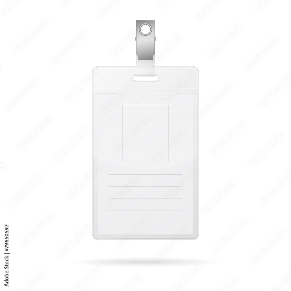 Vertical blank id card isolated on white Stock Vector | Adobe Stock