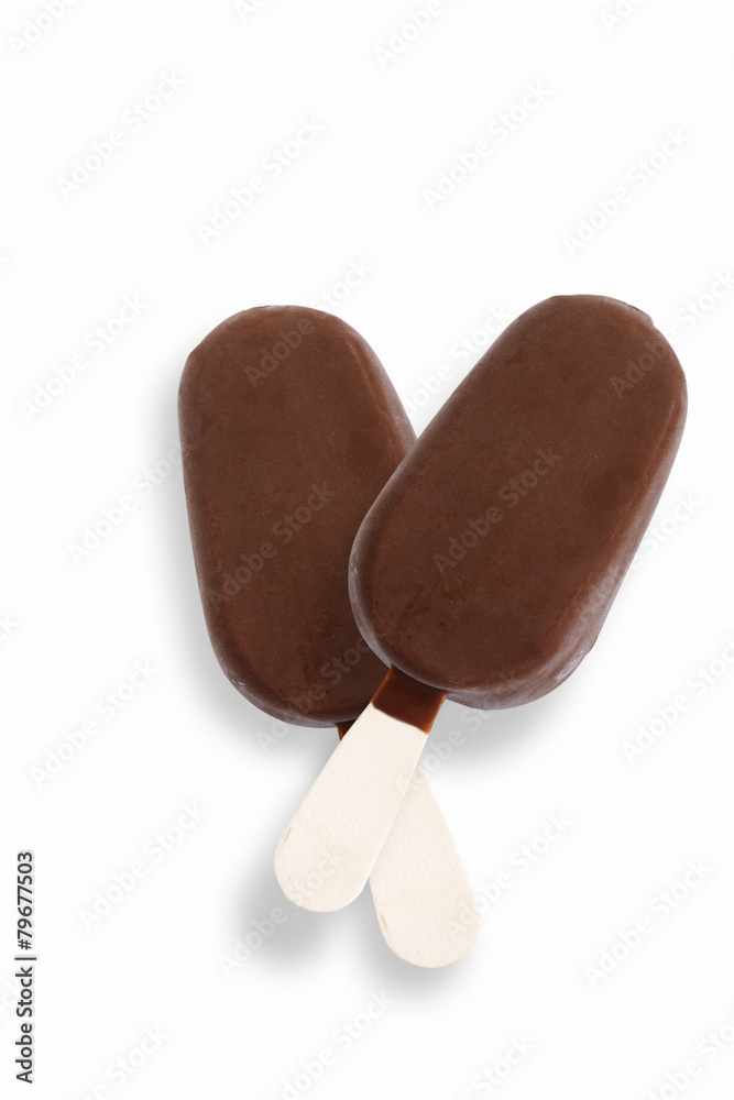 Foto de Eis am Stiel, Milcheis, Speiseeis, Stieleis mit Schoko do Stock ...