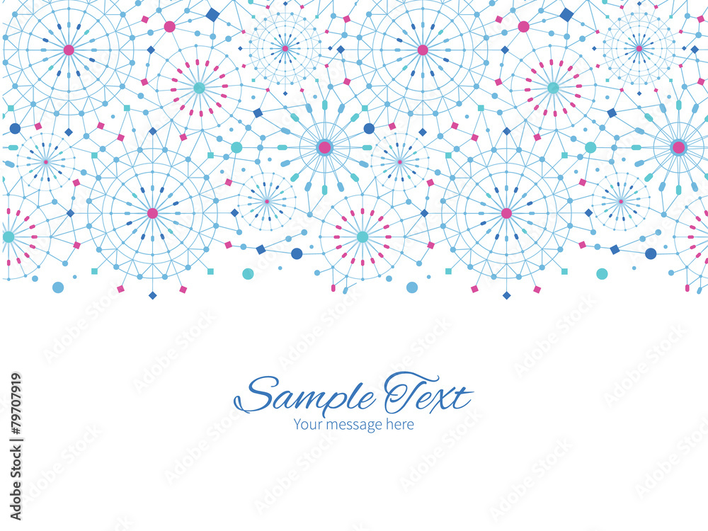 Vector blue abstract line art circles horizontal border greeting Stock ...