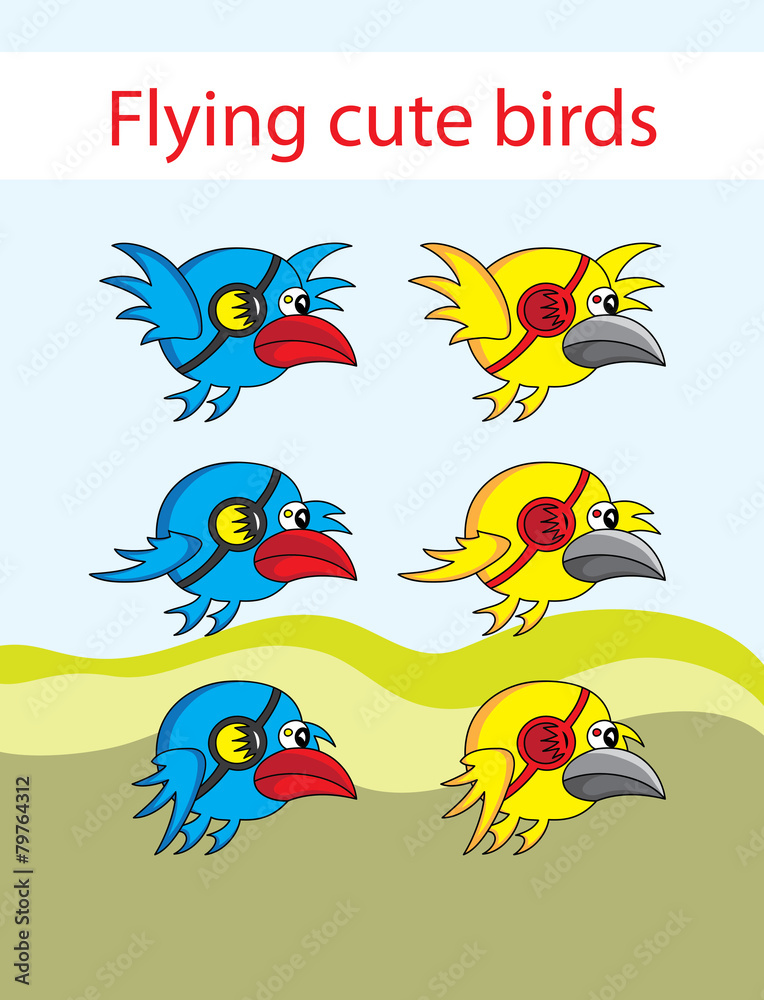 Flying Bird Animation, art vector design Stock Vector | Adobe Stock