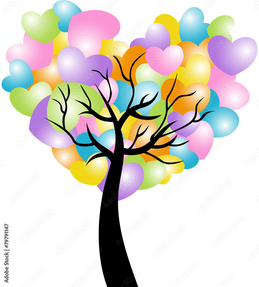 Spring Heart Tree Stock Vector | Adobe Stock