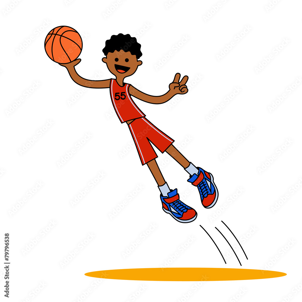 jumping basketball player AA Stock Vector | Adobe Stock