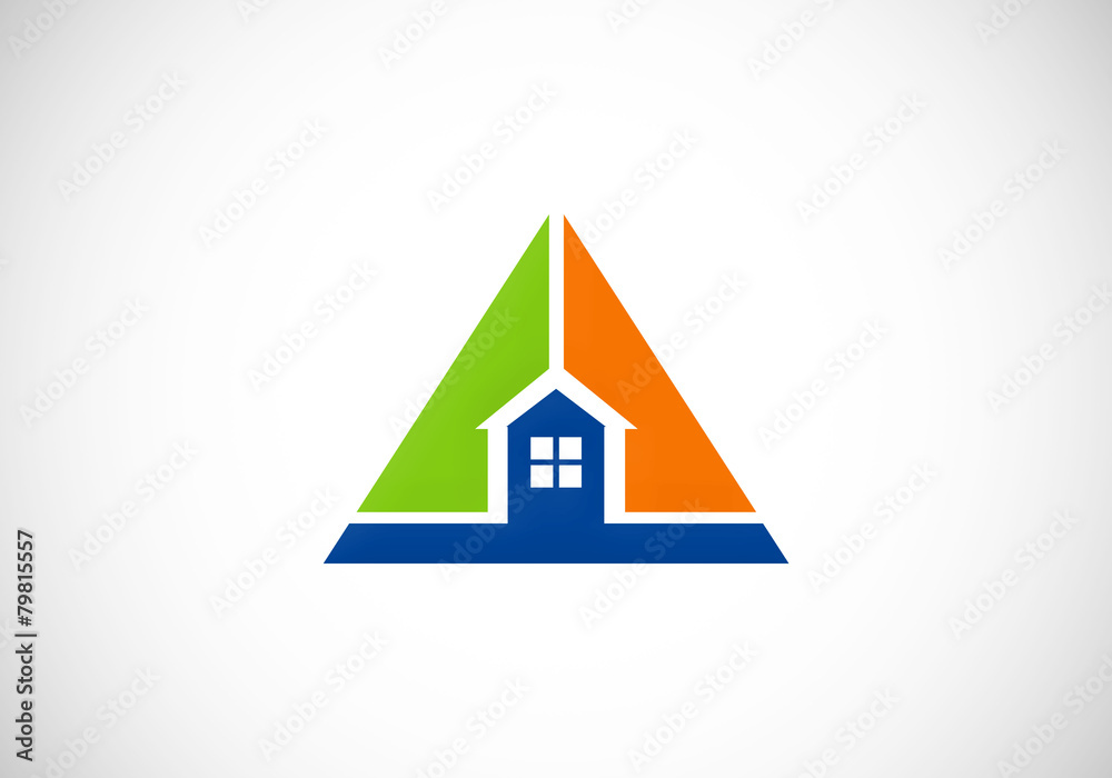 triangle house design abstract vector logo Stock Vector | Adobe Stock
