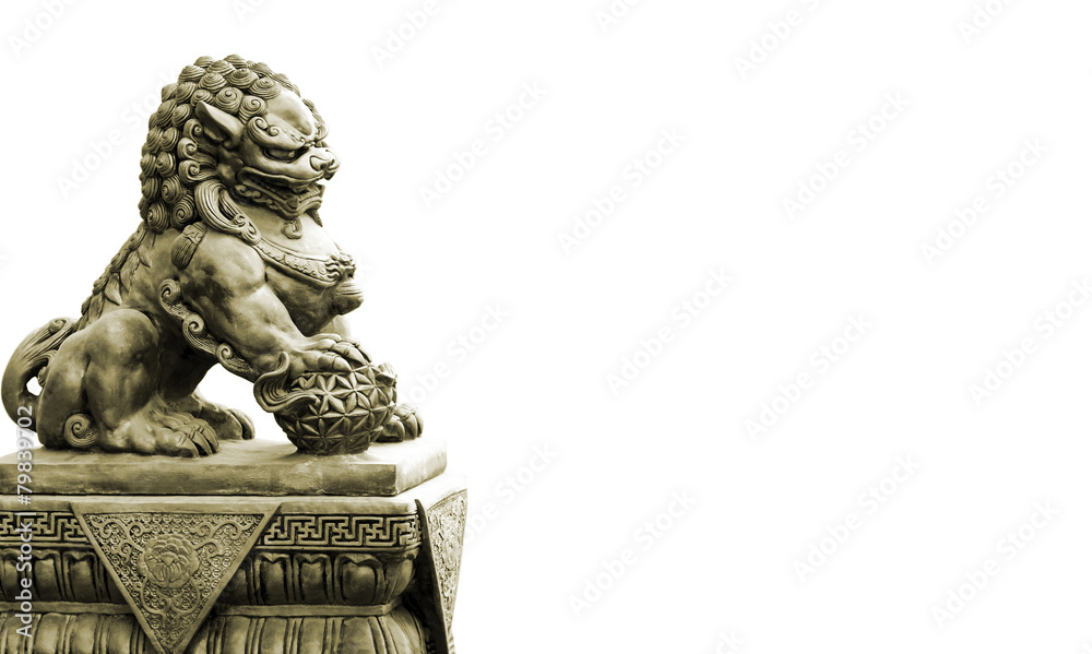 Buddhist sculpture. Singha Stone statue. Stock Photo | Adobe Stock