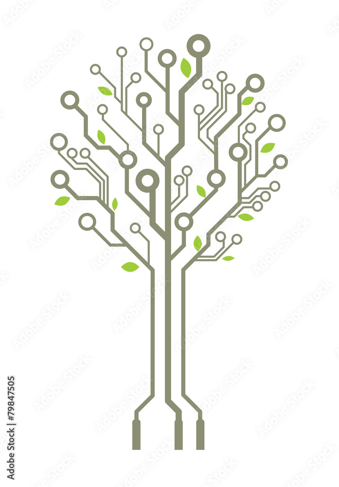 Circuit Board Vector Tree