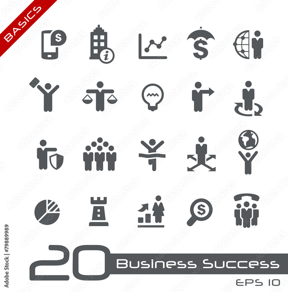 Business Icon Set -- Basics Stock Vector | Adobe Stock