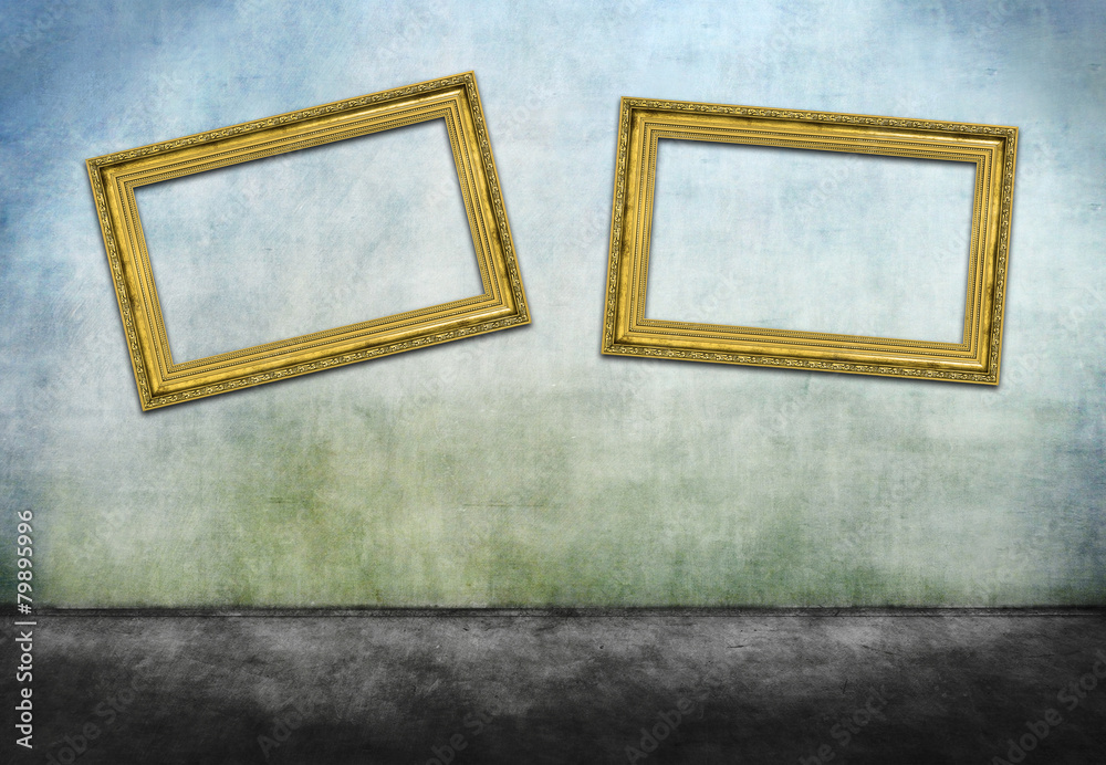 Two crooked golden frames Stock Photo | Adobe Stock