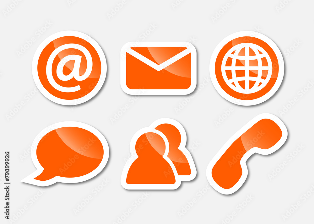 communication sticker - orange Stock Vector | Adobe Stock