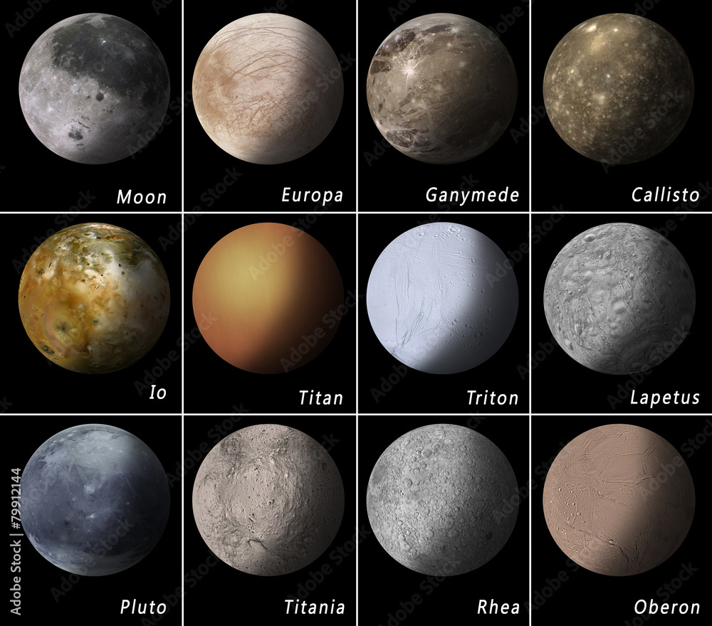 Solar System Satellites Stock Illustration | Adobe Stock