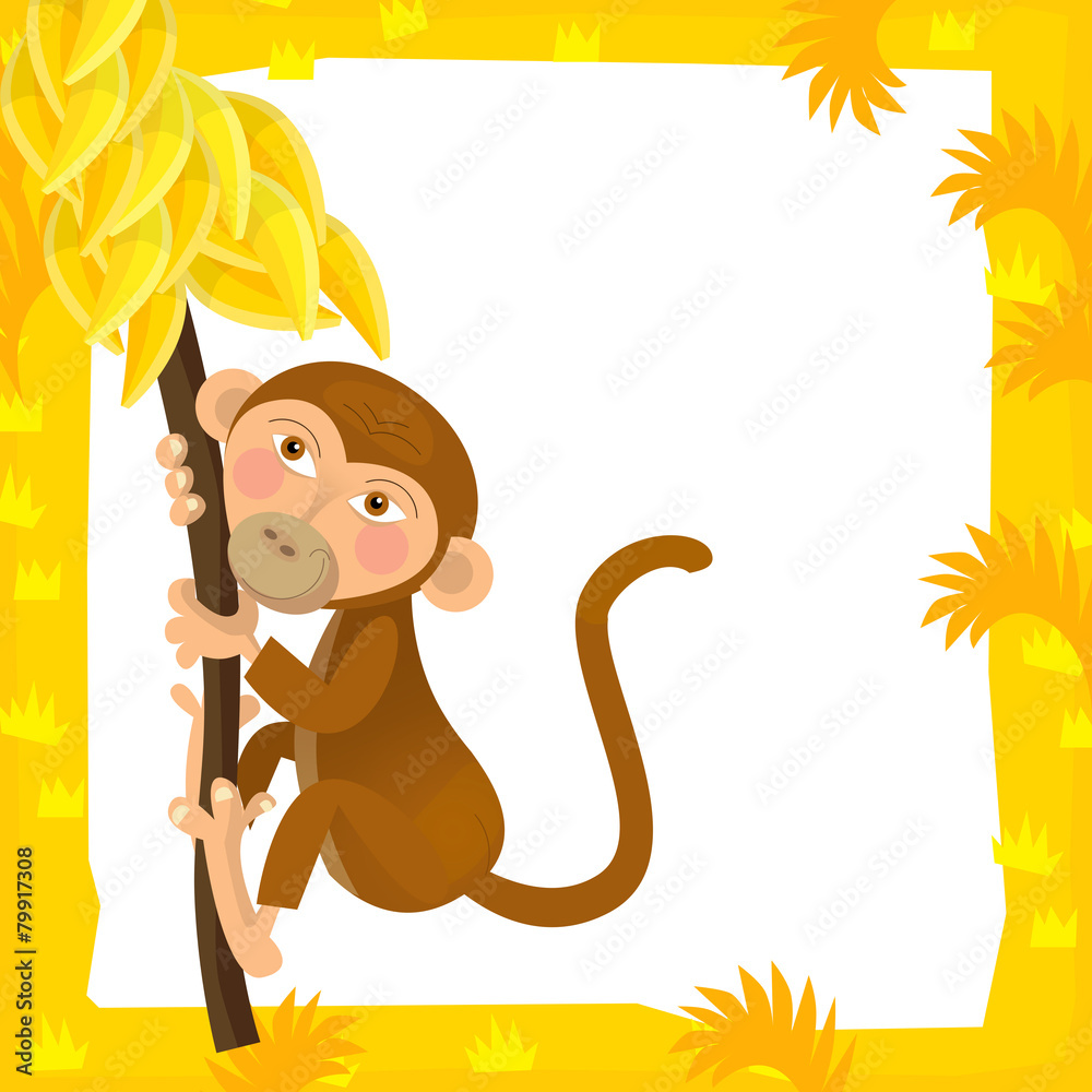 Cartoon frame scene - monkey - illustration Stock Illustration | Adobe ...