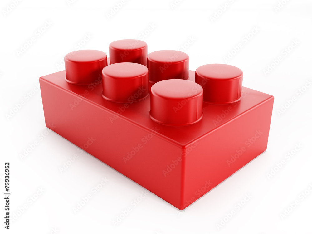 Red building block toy part Stock-Illustration | Adobe Stock