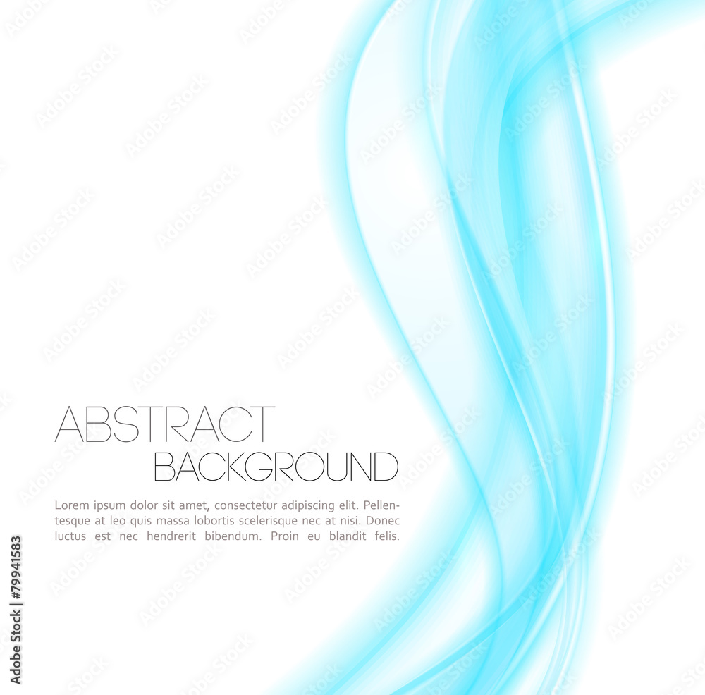 Abstract Blue curved lines background. Template design Stock Vector ...