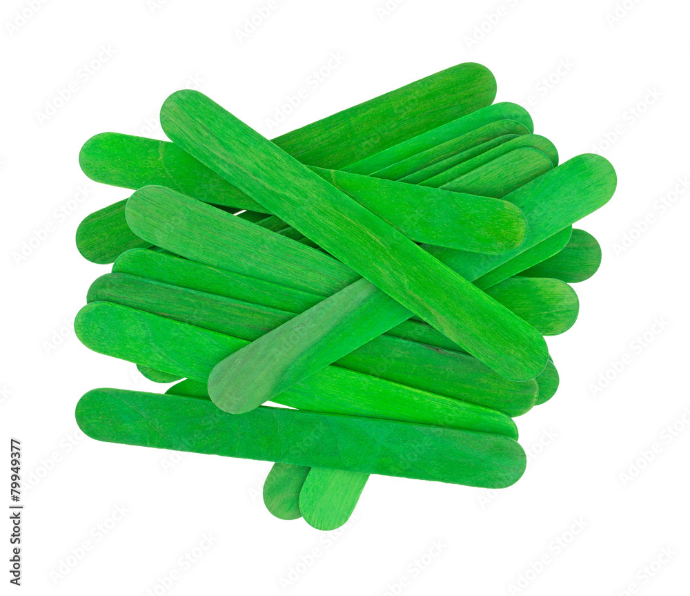 Craft sticks in holiday green foto de Stock | Adobe Stock