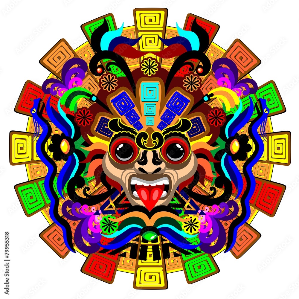 Aztec Warrior Mask Stock Vector | Adobe Stock