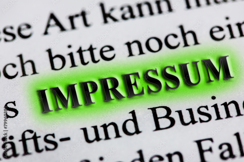Impressum Stock-Foto | Adobe Stock