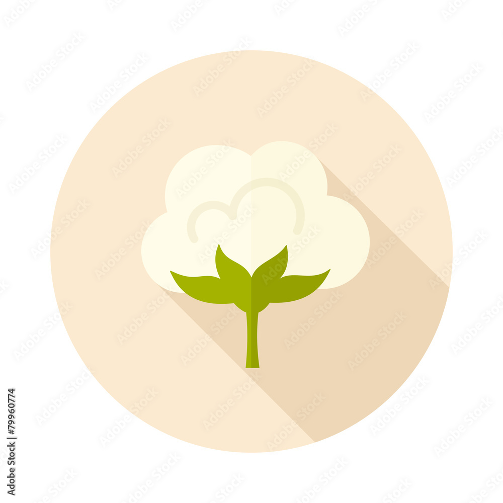 Cotton flat icon with long shadow Stock Vector | Adobe Stock