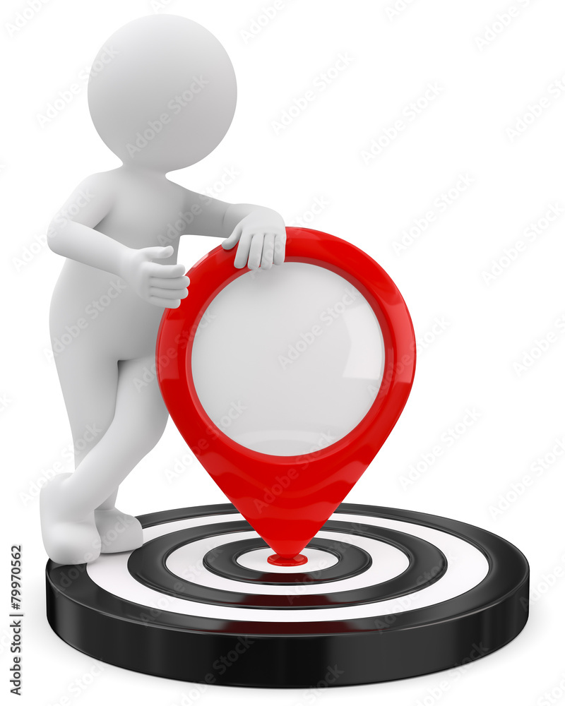 3d Männchen Marker auf ein Ziel setzen Stock Illustration | Adobe Stock