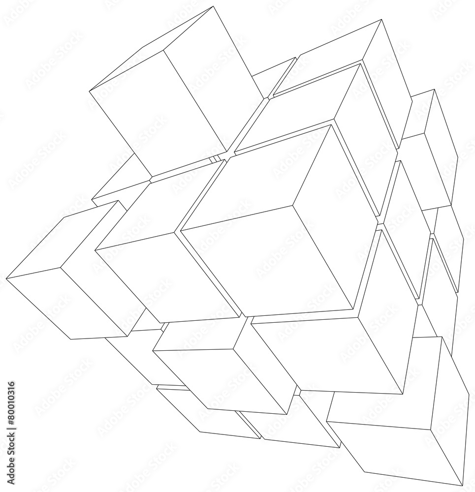 Vector illustration of 3d cubes Stock Vector | Adobe Stock