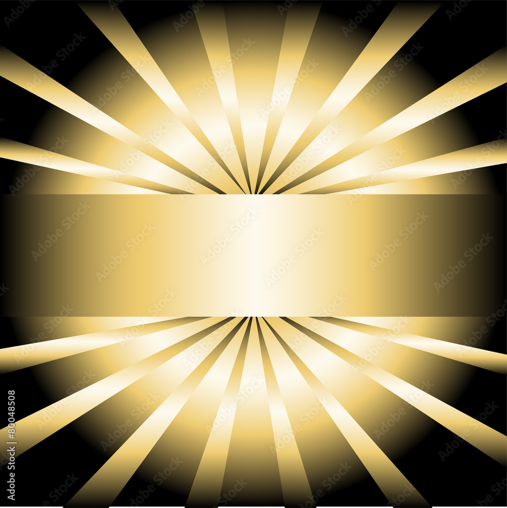 Golden rays background with place for your text template Stock ...